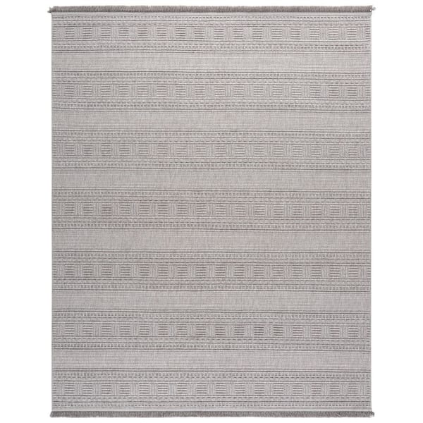 SAFAVIEH Camden 8 ft. x 10 ft. Gray Geometric High-Low Solid Color Area ...
