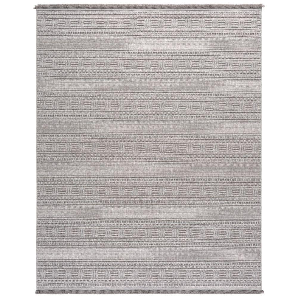 SAFAVIEH Camden 9 ft. x 12 ft. Gray Geometric High-Low Solid Color Area ...