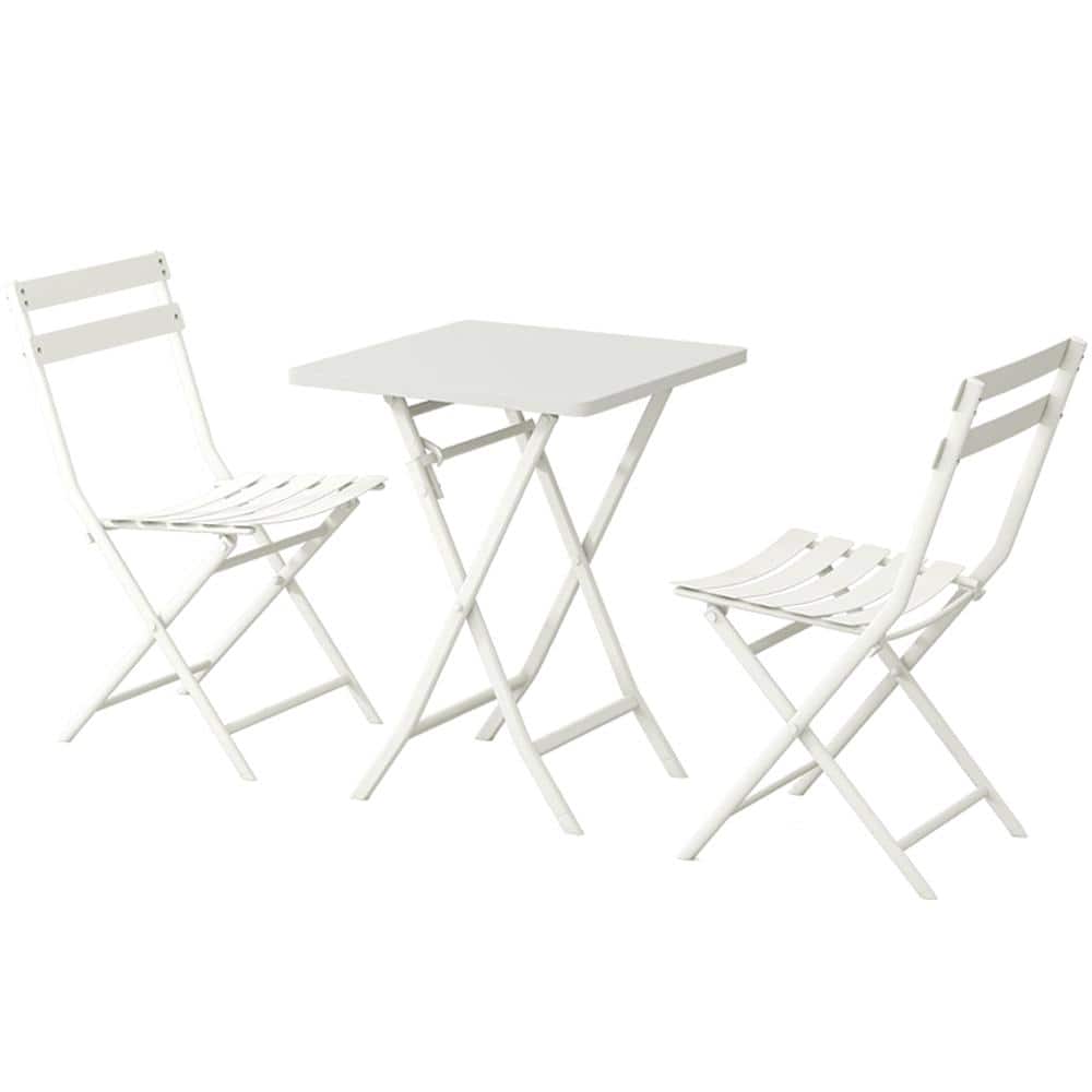 ITOPFOX Red, 3-Pieces Patio Bistro Set of Foldable Square Table and ...