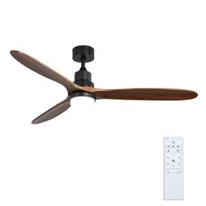 Runesay 60 in. Ceiling Fan with Light 3 Carved Wood Fan Blade Noiseless ...