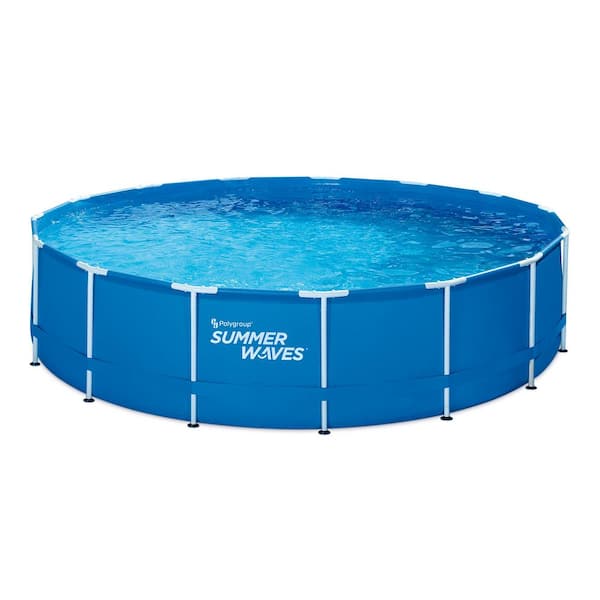 Summer Waves P2001542E117 15 ft. Round 42 in. Deep Metal Frame Pool ...