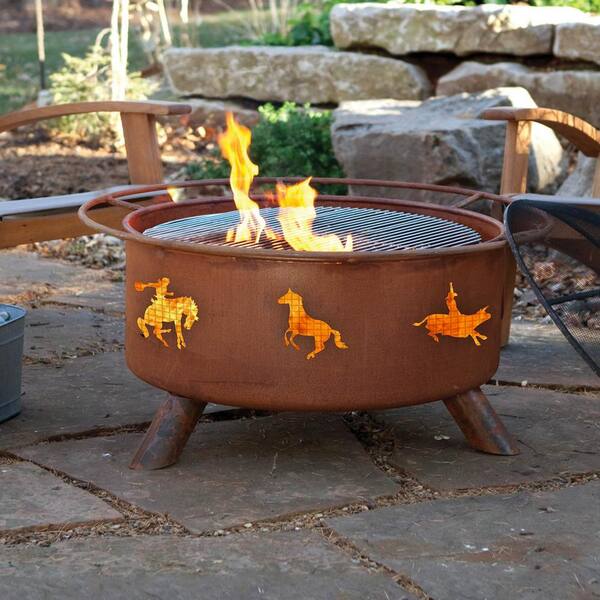 Western Fire Pits Paradise Trail Square Bar Table W/Fire Pit – West