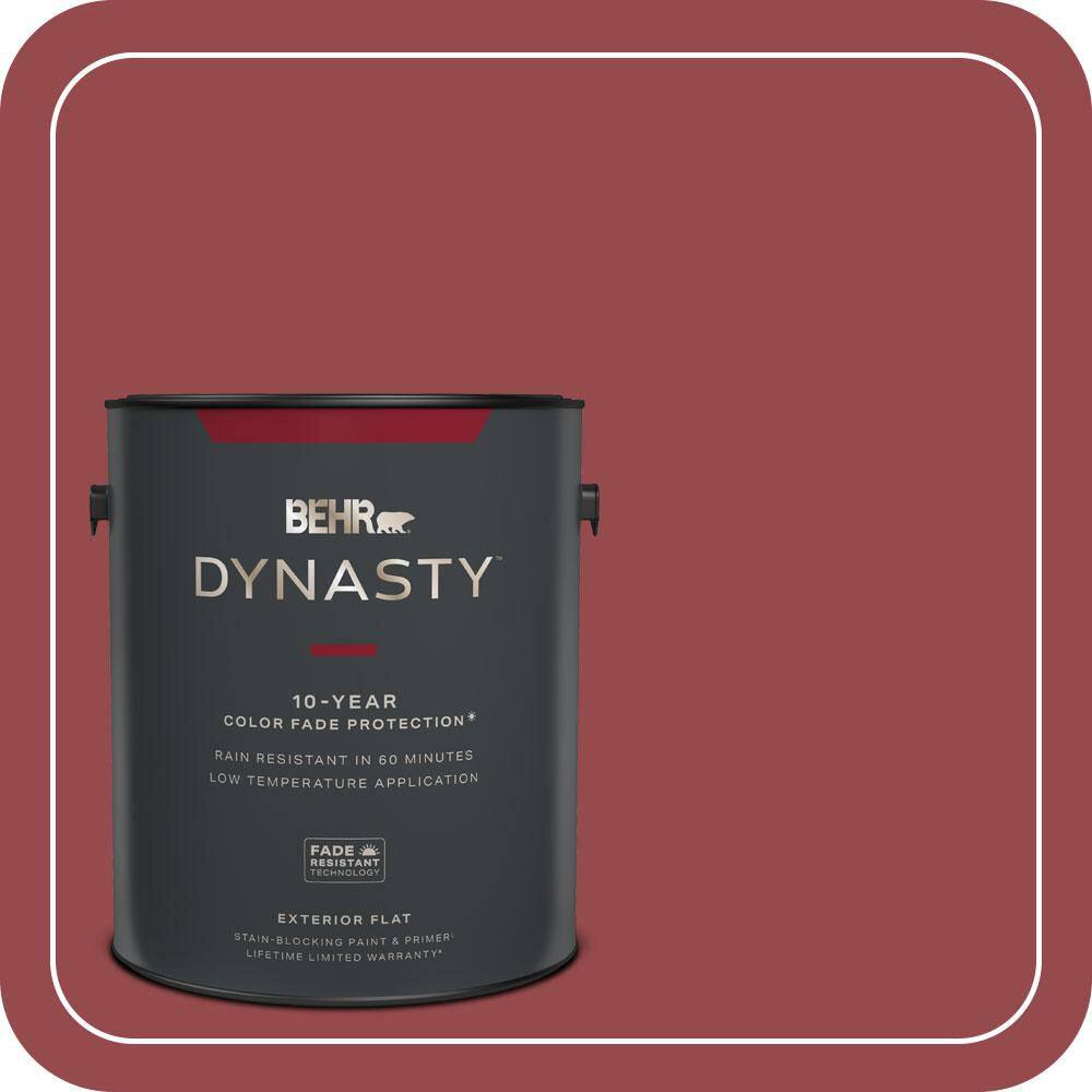 BEHR DYNASTY 1 gal. #M140-6 Circus Red Flat Exterior Stain-Blocking ...