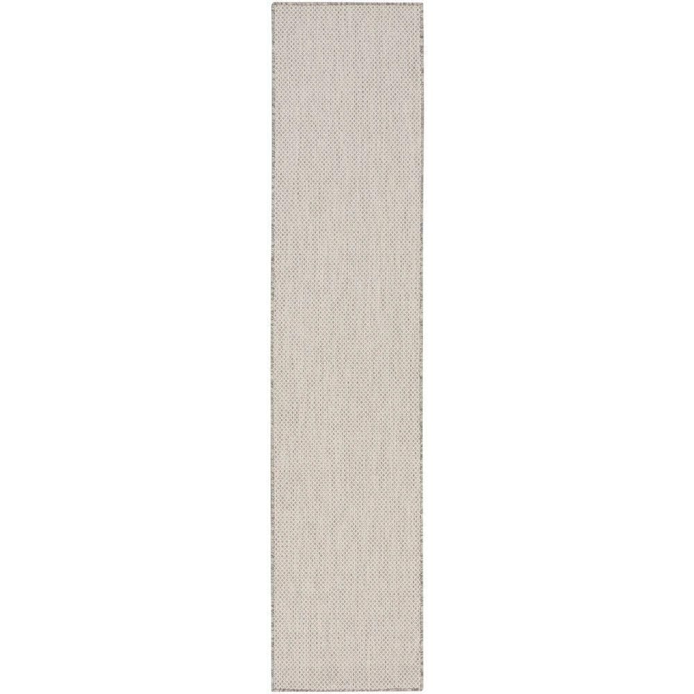 Nourison Courtyard Ivory Silver 2 ft. x 6 ft. All-over design ...