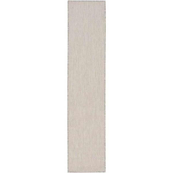 Nourison Courtyard Ivory Silver 2 ft. x 6 ft. All-over design ...