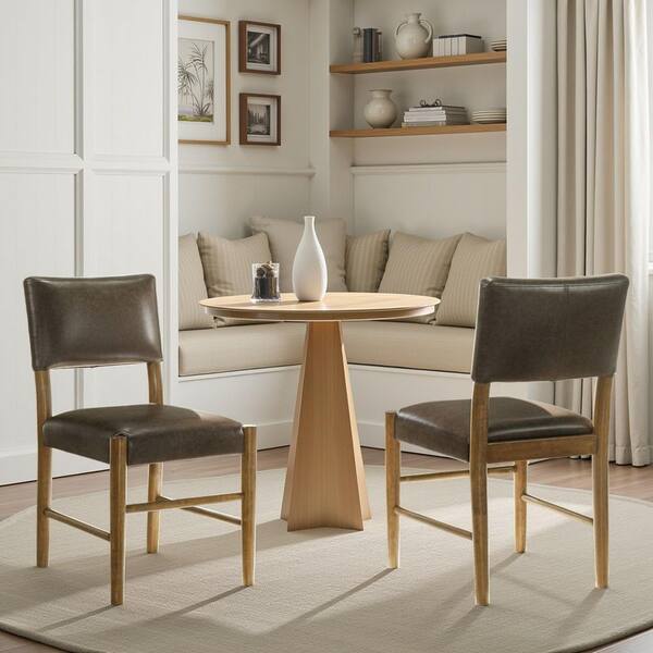 Armen Living Bennet Modern Wood Dining Chair in Natural Finish with ...