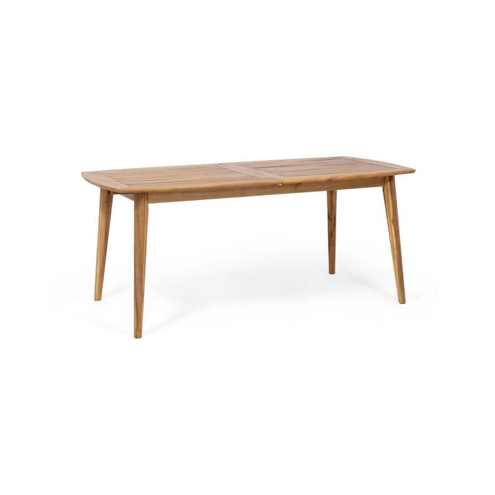 Teak Placidity Outdoor Acacia Wood Expandable Dining Table with Slatted ...