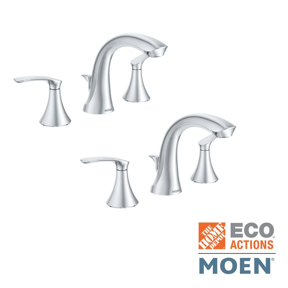 MOEN Darcy 8 in. Widespread 2-Handle High-Arc Bathroom Faucet in Chrome ...