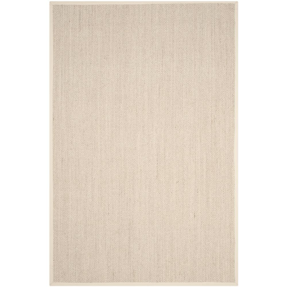 SAFAVIEH Natural Fiber Marble/Beige 6 ft. x 9 ft. Border Area Rug ...