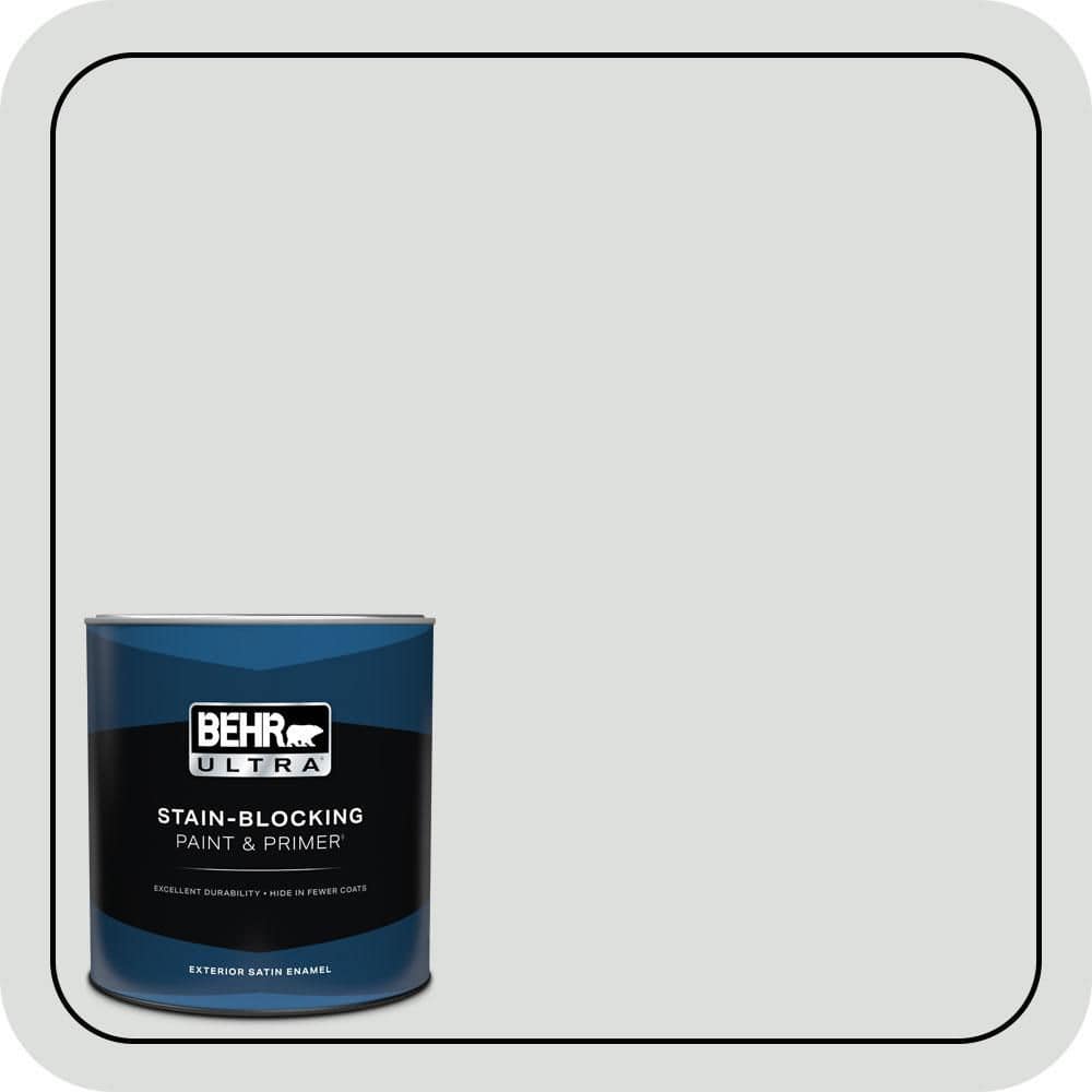 BEHR ULTRA 1 qt. #720E-1 Reflecting Pool Satin Enamel Exterior Paint ...