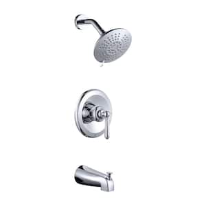 ARCORA 6 in. 1-Jet Shower System with Lever Handle and Thermostatic ...