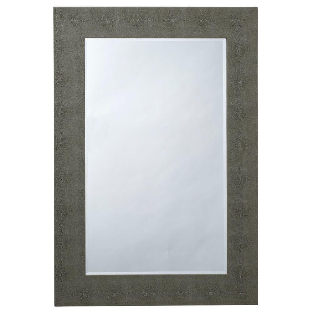 Benjara 26 in. W x 38 in. H Gray Modern Rectangular Textured Shargeen ...