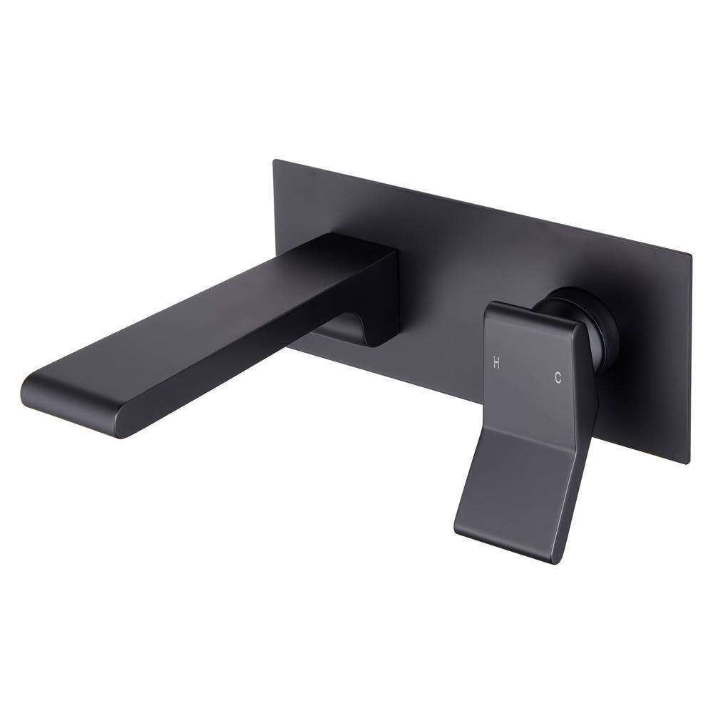 Dimakai Single-Handle Wall-Mount Roman Tub Faucet in Matte Black ...
