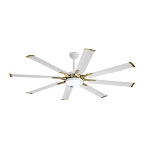 MLiAN 96 in. 9-Blades Indoor Ceiling Fan in Nickel and Aluminum with ...