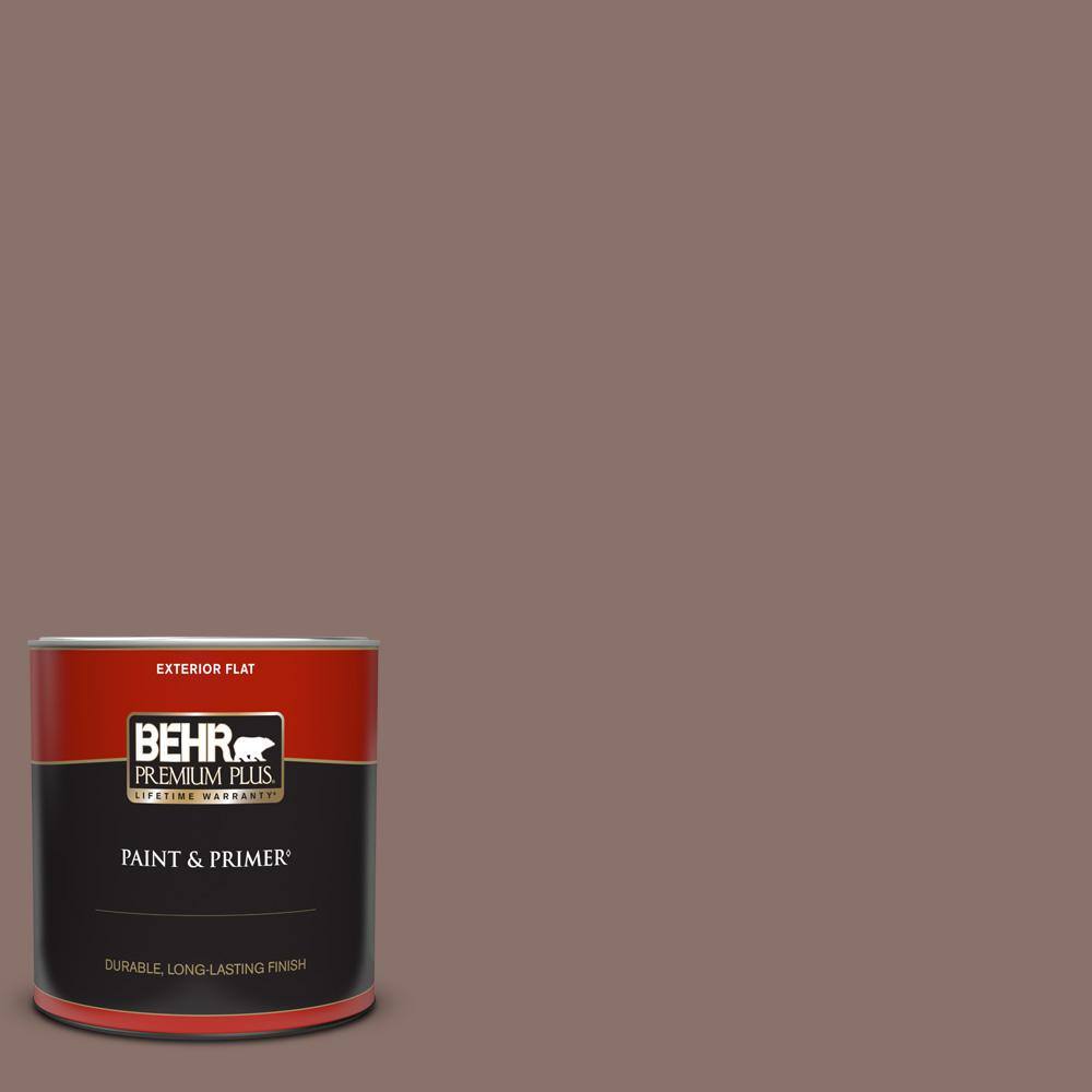 BEHR PREMIUM PLUS 1 qt. #MQ1-56 Elkhound Flat Exterior Paint & Primer ... BEHR PREMIUM PLUS 1 qt. #MQ1-56 Elkhound Flat Exterior Paint & Primer ...