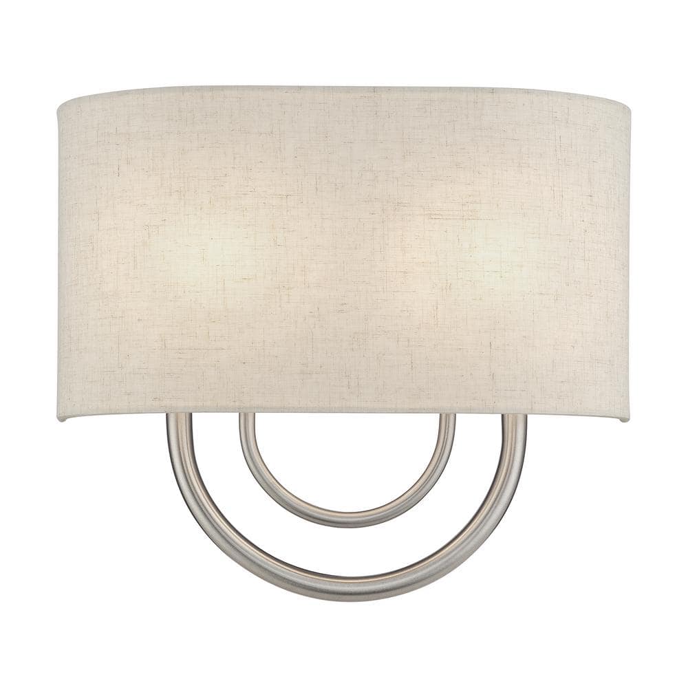 Livex Lighting Stratton 13 in. 2-Light Brushed Nickel ADA Wall Sconce ...