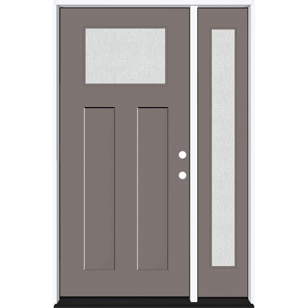 Steves & Sons Legacy 53 in. x 80 in. 1/4 Toplite Rain Glass LHIS Primed ...