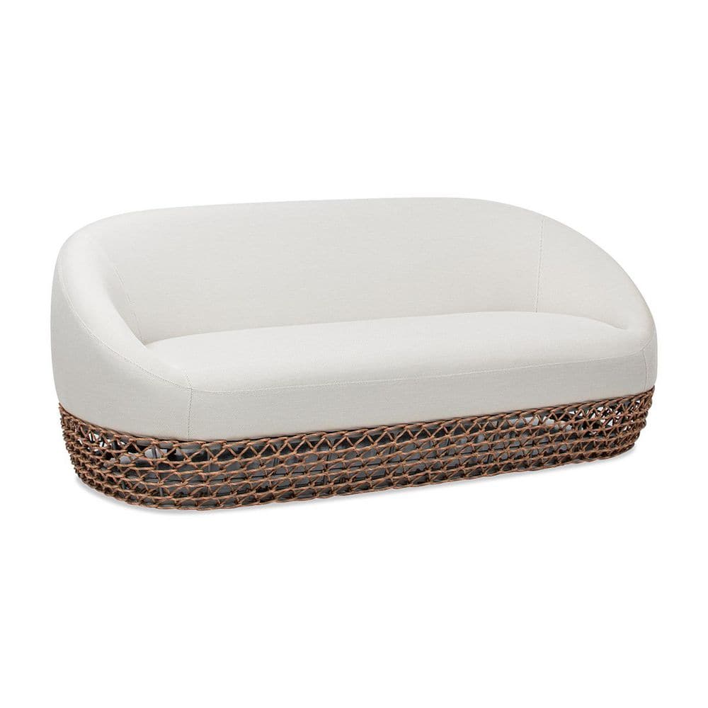 71 in. Upholstered with Wicker Frame Woven Outdoor Patio Deep Seating ...