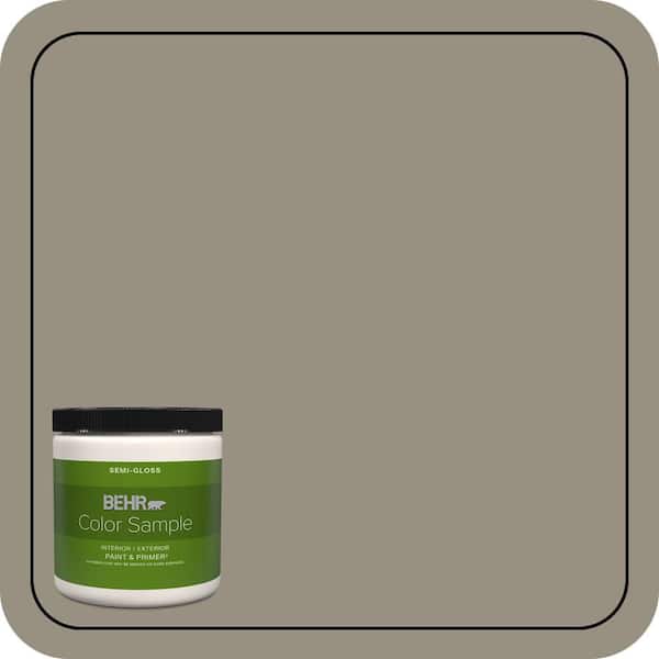 BEHR PREMIUM PLUS 8 oz. #N320-5 Gray Squirrel Semi-Gloss Interior ...