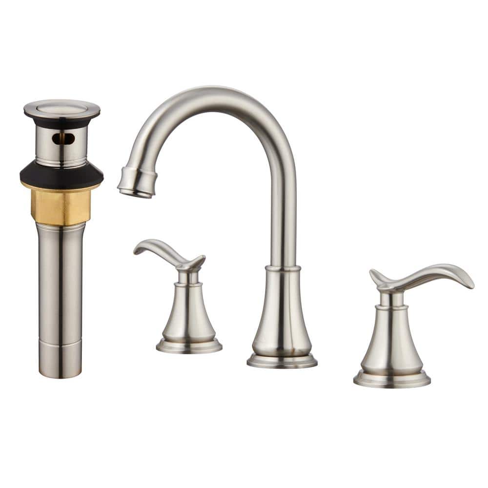Boyel Living Deck Mounted Dual Handles Bathroom Faucet with Drain Kit ...