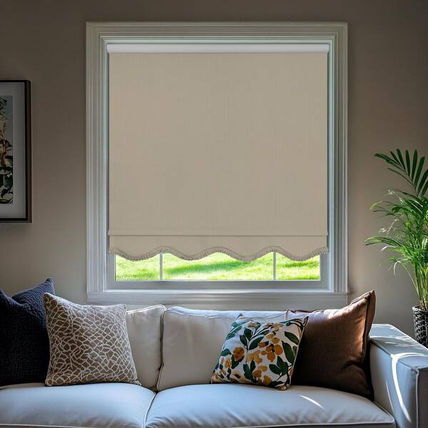 Chicology Fringe Sand Textured Cordless Blackout Privacy Vinyl Roller ...