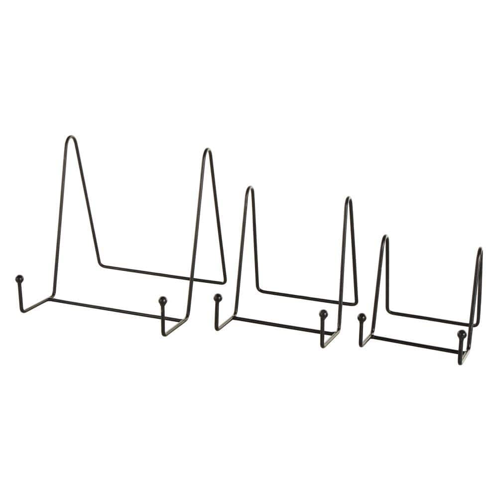 Litton Lane Black Metal Wide Minimalistic Triangle Tabletop Easel (3 ...