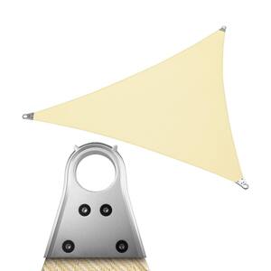 AMGO 12' x 12' x 12' Triangle Super Ring Sun Shade Sail 260 GSM Heavy ...