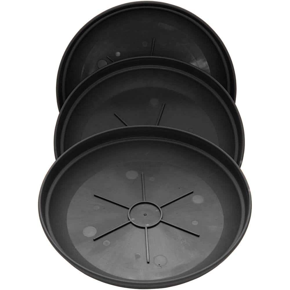 Dynamic Design Newbury Large 14.5 in. Black Resin Saucer SA1412BK - The ...