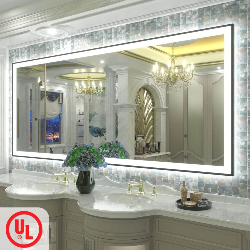 Apmir 88 in. W x 38 in. H Rectangular Framed UL Certified Front & Back ...