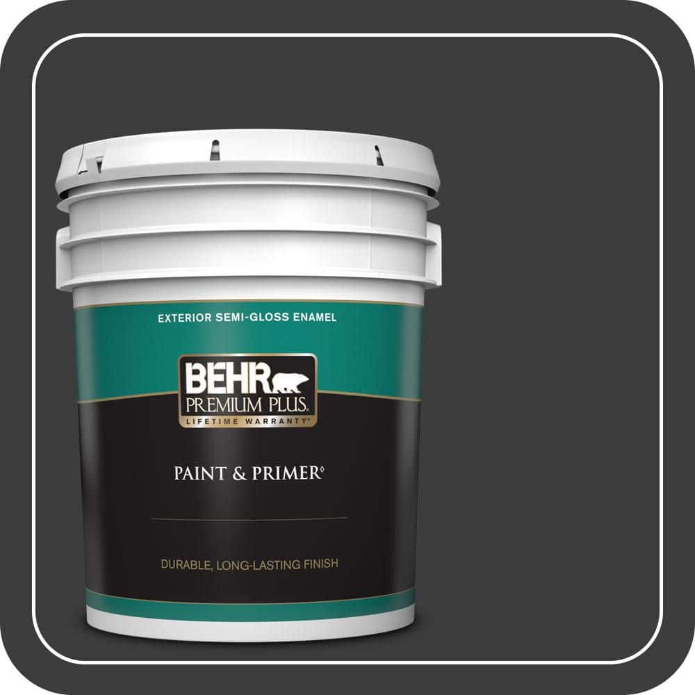 BEHR PREMIUM PLUS 5 gal. #MQ5-05 Limousine Leather Semi-Gloss Enamel ...