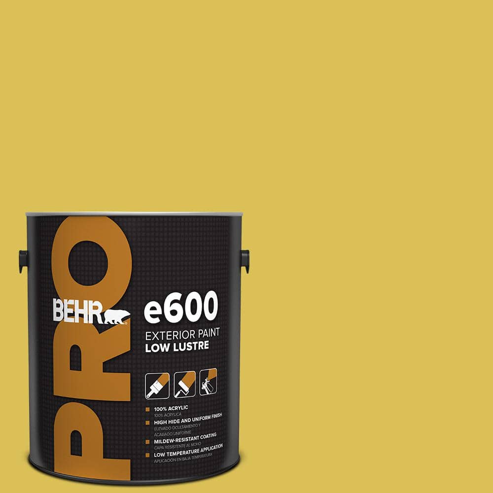 BEHR PRO 1 gal. #P320-6 Sulfur Yellow Low Luster Exterior Paint PR62301 ...