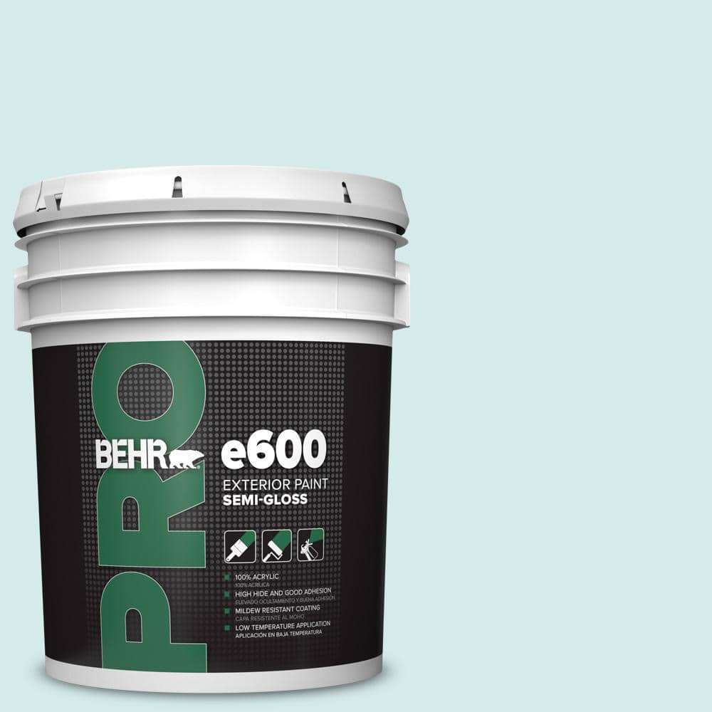 BEHR PRO 5 gal. #HDC-MD-23 Ice Mist Semi-Gloss Exterior Paint PR67005 ...