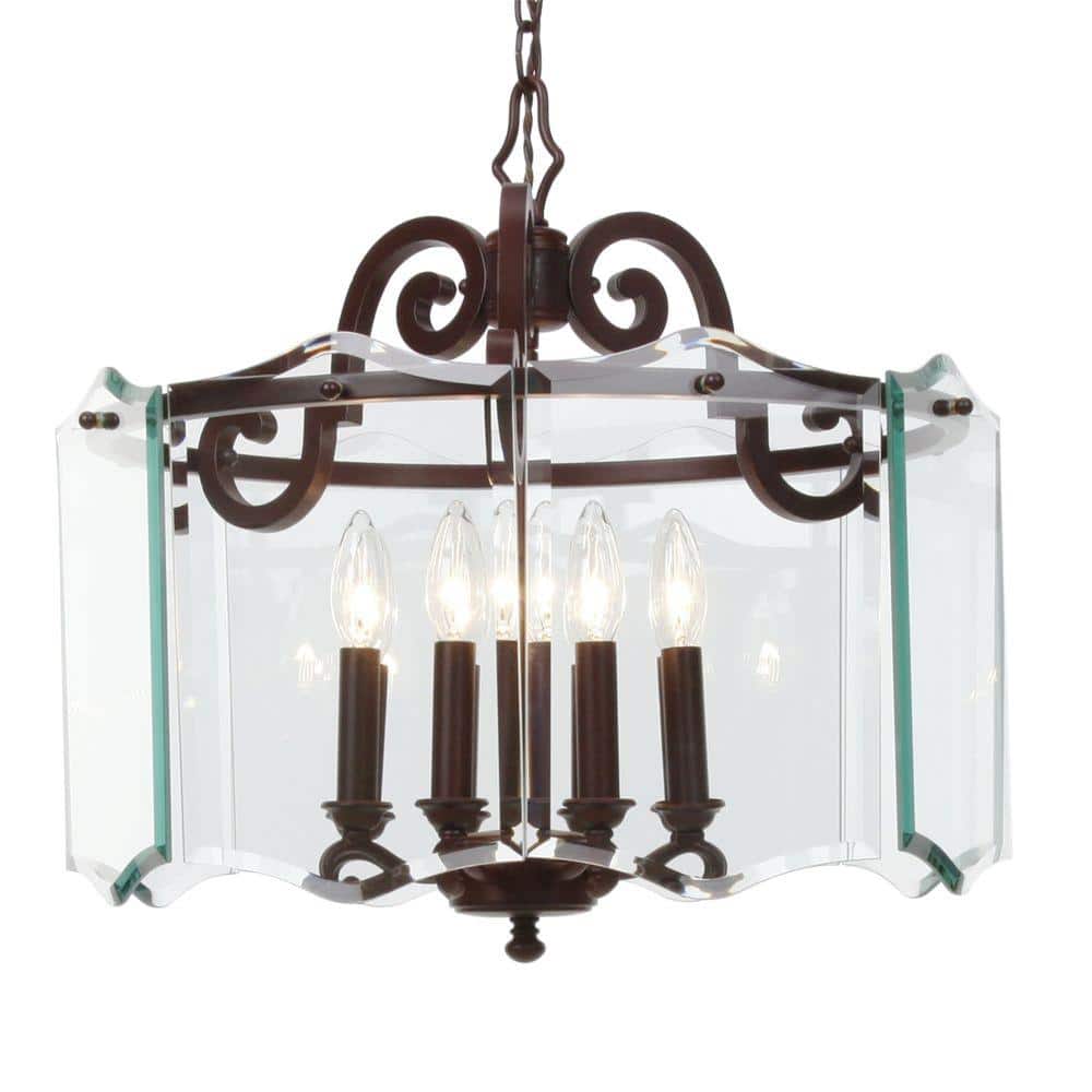 Hampton Bay Beverly Collection 8-Light Brushed Nickel Hanging ...