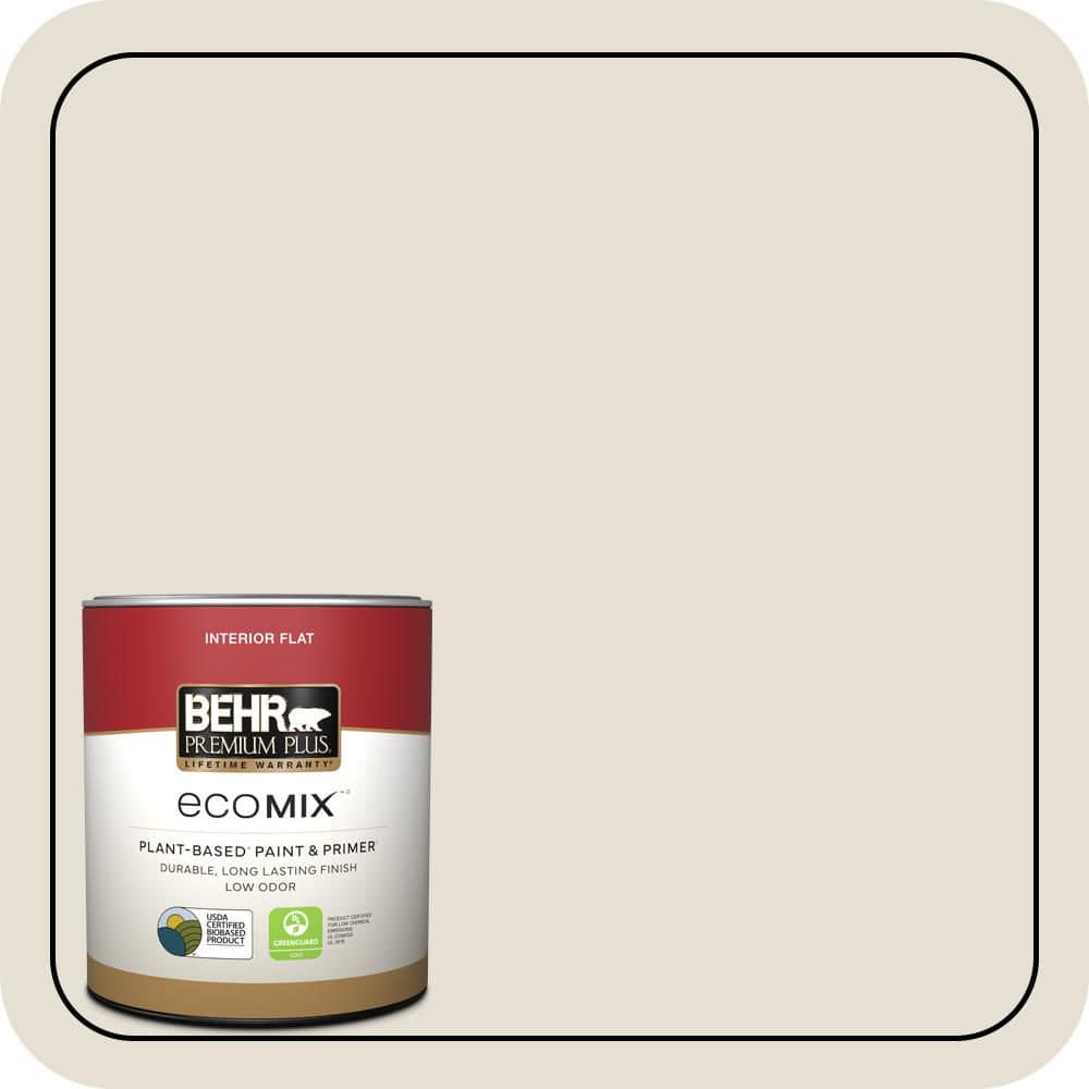 BEHR PREMIUM PLUS 1 qt. #N310-1 Sand Drift Flat EcoMix Plant-Based ...
