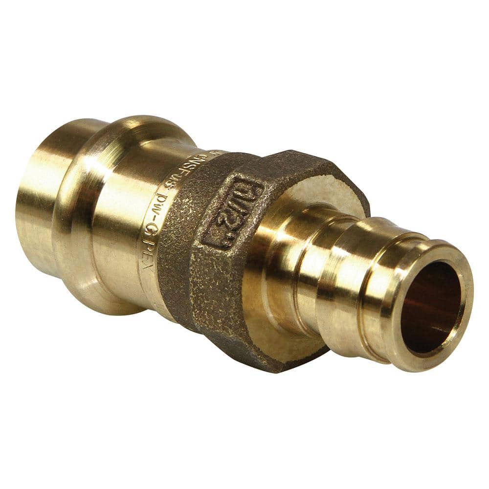 Uponor ProPEX 1/2 in. PEX-A Expansion Barb x 1/2 in. Lead-Free Brass Copper Press Adapter ...