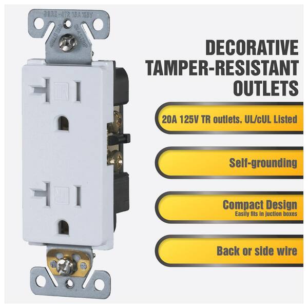 220 V Receptacles 50-Pack Tamper Resistant Duplex Electrical Outlet ...