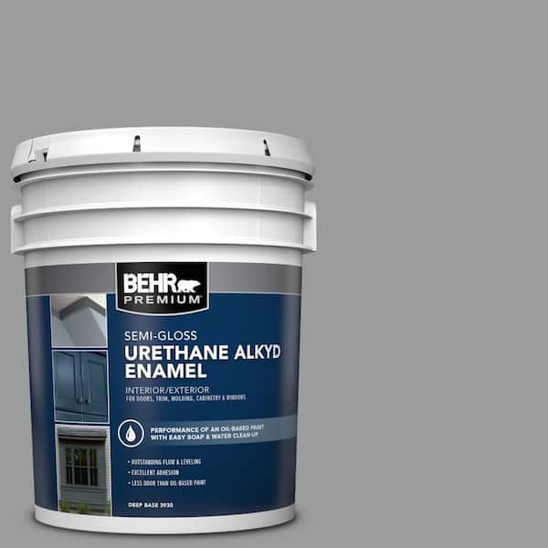 BEHR PREMIUM 5 gal. #AE-51 Coast Guard Gray Urethane Alkyd Semi-Gloss ...