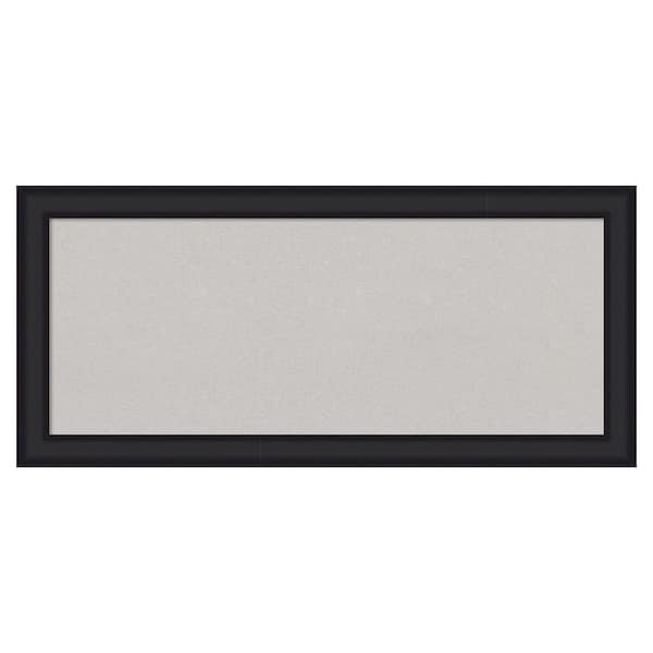 Amanti Art Oliver Black Narrow 33 in. x 15 in., Wood Framed Grey Cork ...