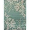 Hampton Bay Sea Coral Teal 5 ft. 3 in. x 7 ft. Indoor/Outdoor Area Rug ...