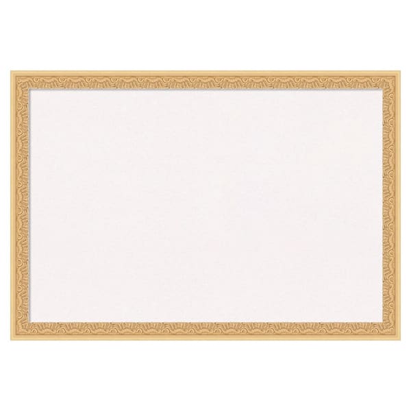 Amanti Art Bethany Gold 26 in. x 18 in. Wood Framed White Cork Memo ...