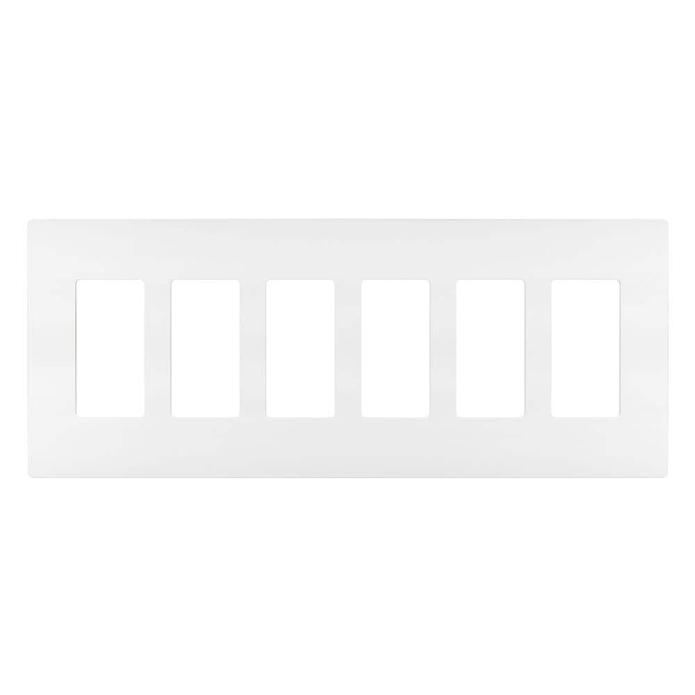 Legrand radiant 6 Gang 6-Decorator Rocker Screwless Wall Plate, White ...