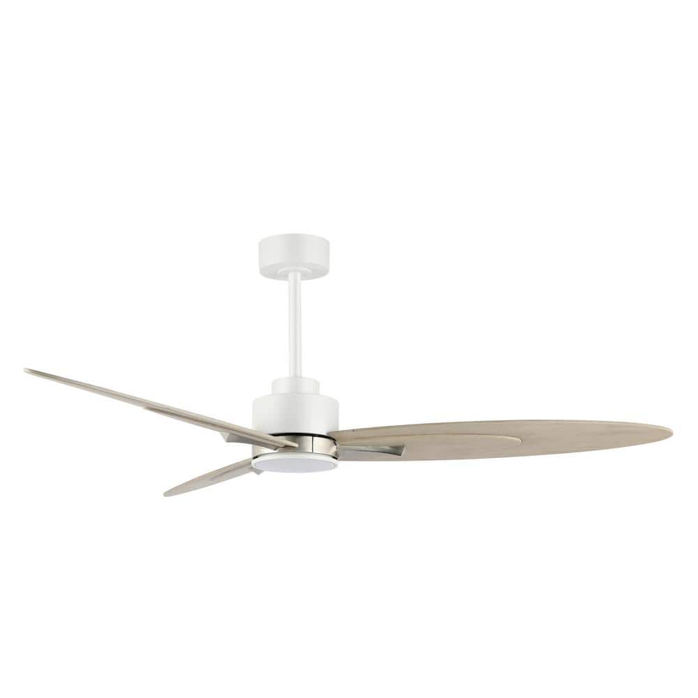WINGBO 60 in. LED Indoor White and Grey Ceiling Fan with Remote WBCF ...
