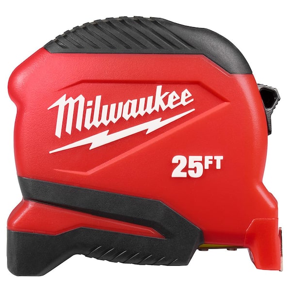 Milwaukee 25 ft. Compact Tape Measure with Fractional Scale 48-22-1725 ...