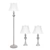 Elegant Designs Traditionally Crafted Gray Lamp Set (2-Table Lamps, 1 ...