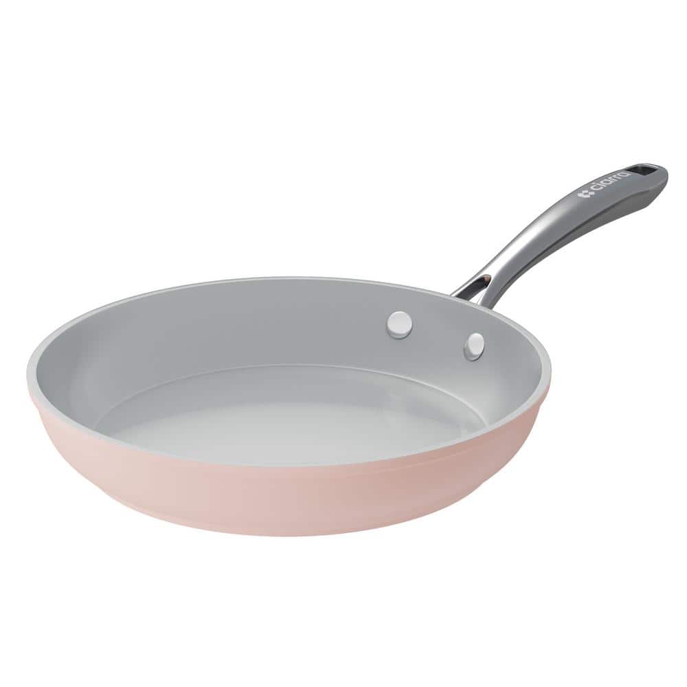JEREMY CASS 10 in. Ceramic Nonstick Frying Pan in Pink for Cooking ...