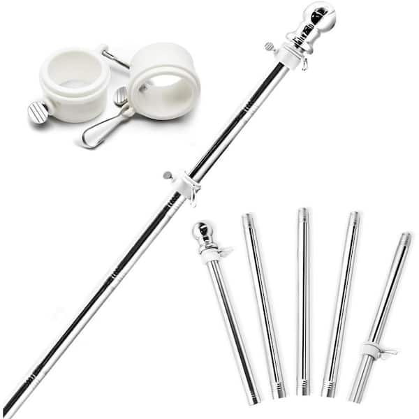 ANLEY 6 ft. Flag Pole Stainless Wall Mount Flagpole-Adjustable Length A ...