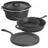 MegaChef Pre-Seasoned 5-Piece Cast Iron Cookware Set 985114407M - The ...