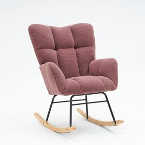 Outsunny Red Steel 2 Piece Folding Rocking Chair Set with Armrests ...