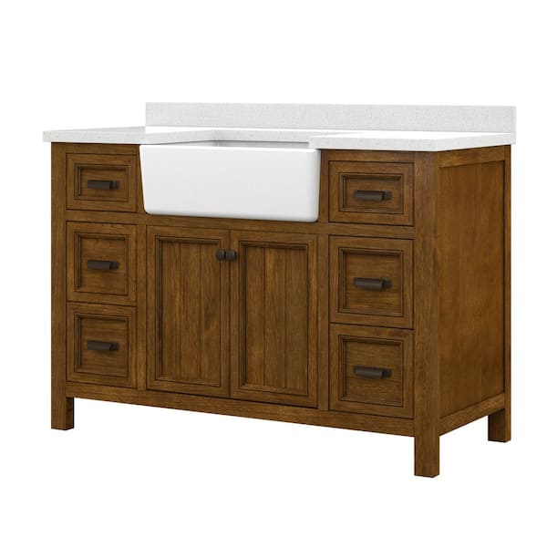 Foremost Brantley 49 in. W x 22 in. D x 35 in. H Bath Vanity in Walnut ...