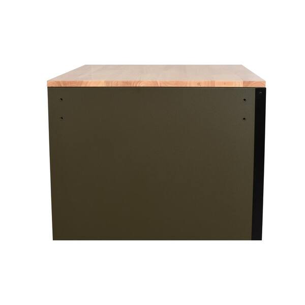 Husky Limited Edition 52 in. x 24.5 in. D 10-Drawer Army Green Mobile ...